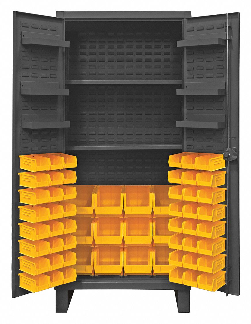 DURHAM MFG, 36 in x 24 in 78 in, 8 Shelves, Bin Cabinet - 36FC48|HDC36 ...