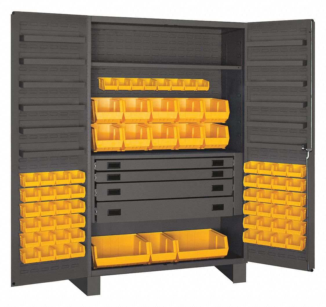 DURHAM MFG, 48 in x 24 in 78 in, 13 Shelves, Bin Cabinet - 36FC81 ...