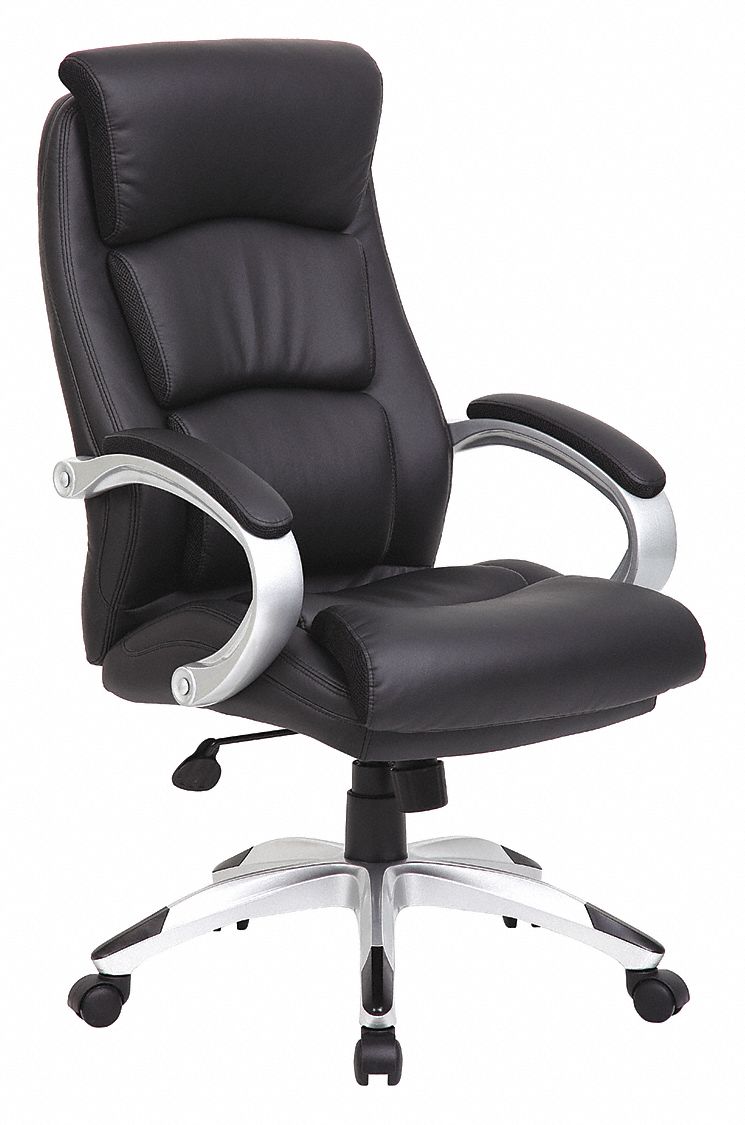 Black, Leather Material, Office Chair - 36FK01|36FK01 - Grainger