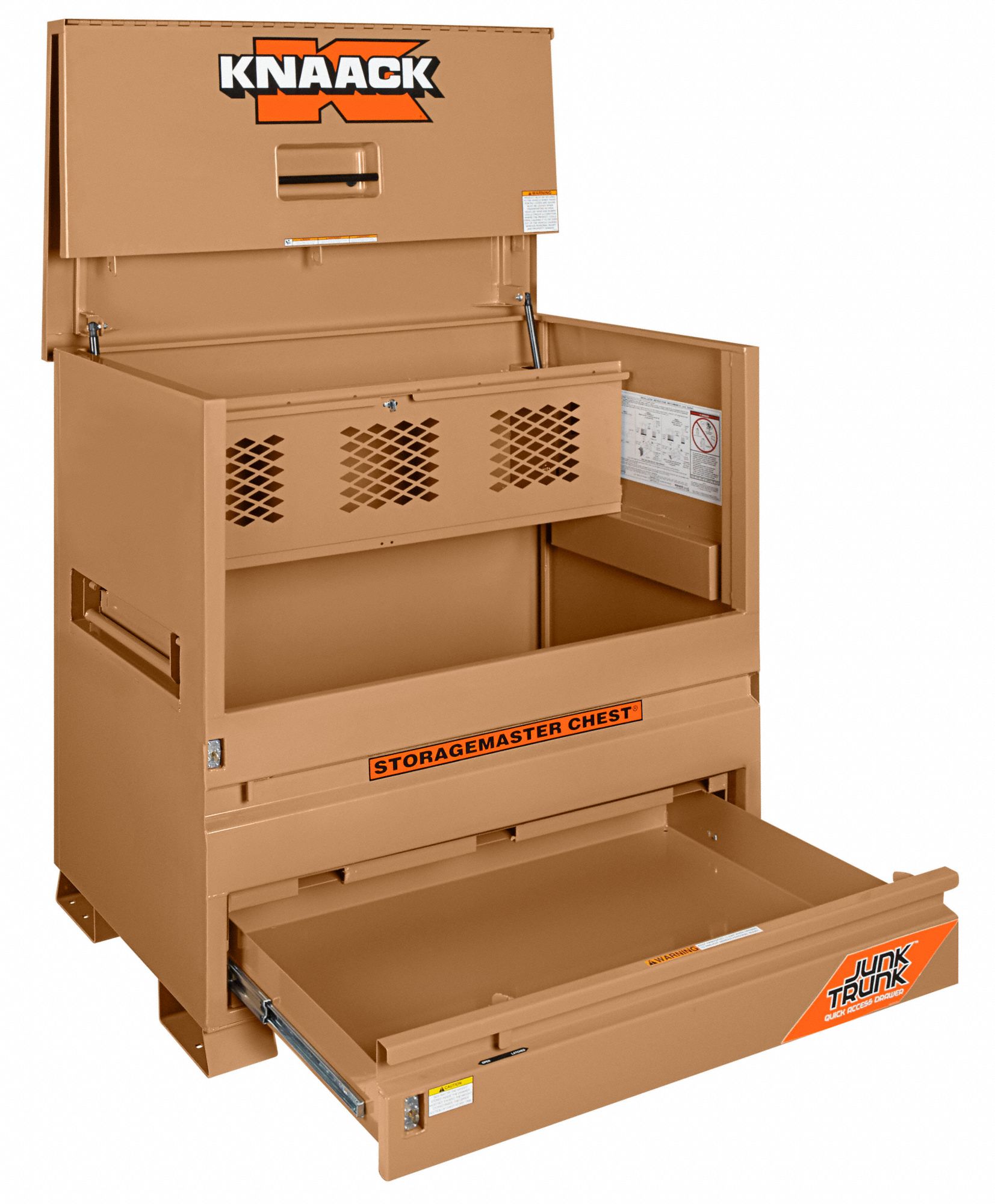 KNAACK Piano-Style Jobsite Box: 48 in Overall Wd, 30 in Overall Dp, 49 ...