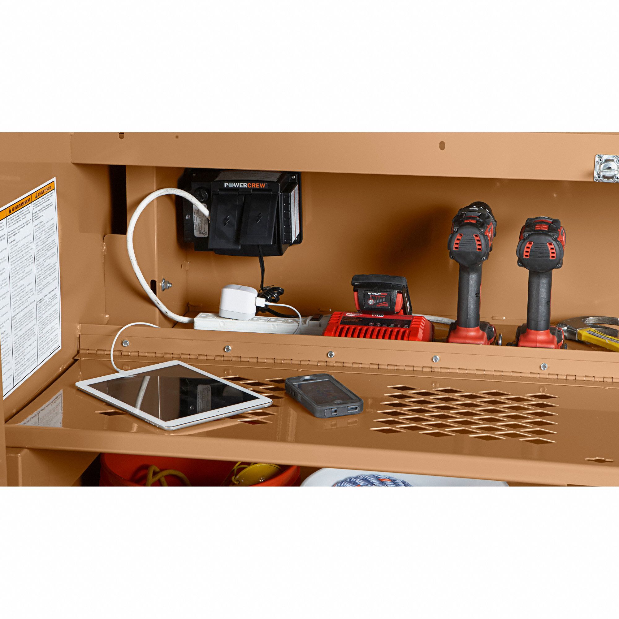 KNAACK Piano-Style Jobsite Box: 60 in Overall Wd, 30 in Overall Dp, 49 ...