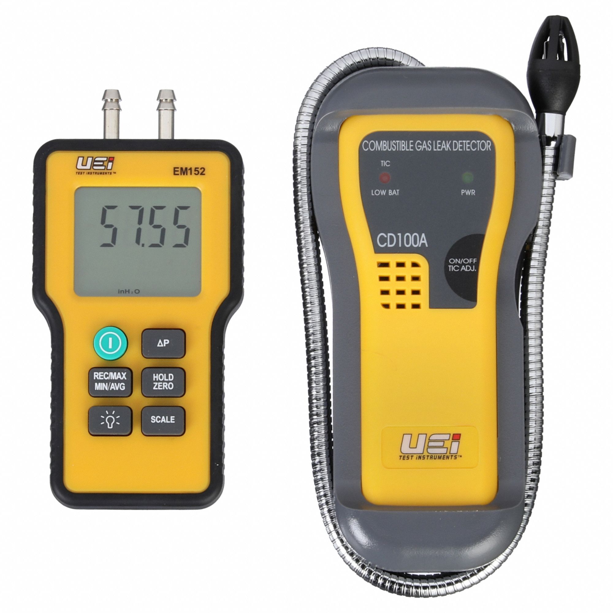 UEI TEST INSTRUMENTS, Up to 1,000 ppm, Light/Sound, Combustible Gas ...