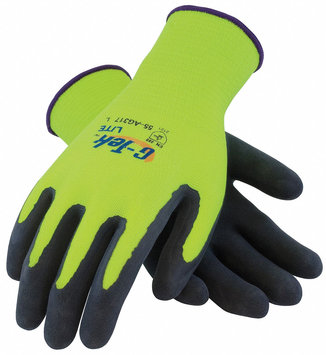 Coated Gloves,XL,Hi-Vis Yellow,PR - Grainger
