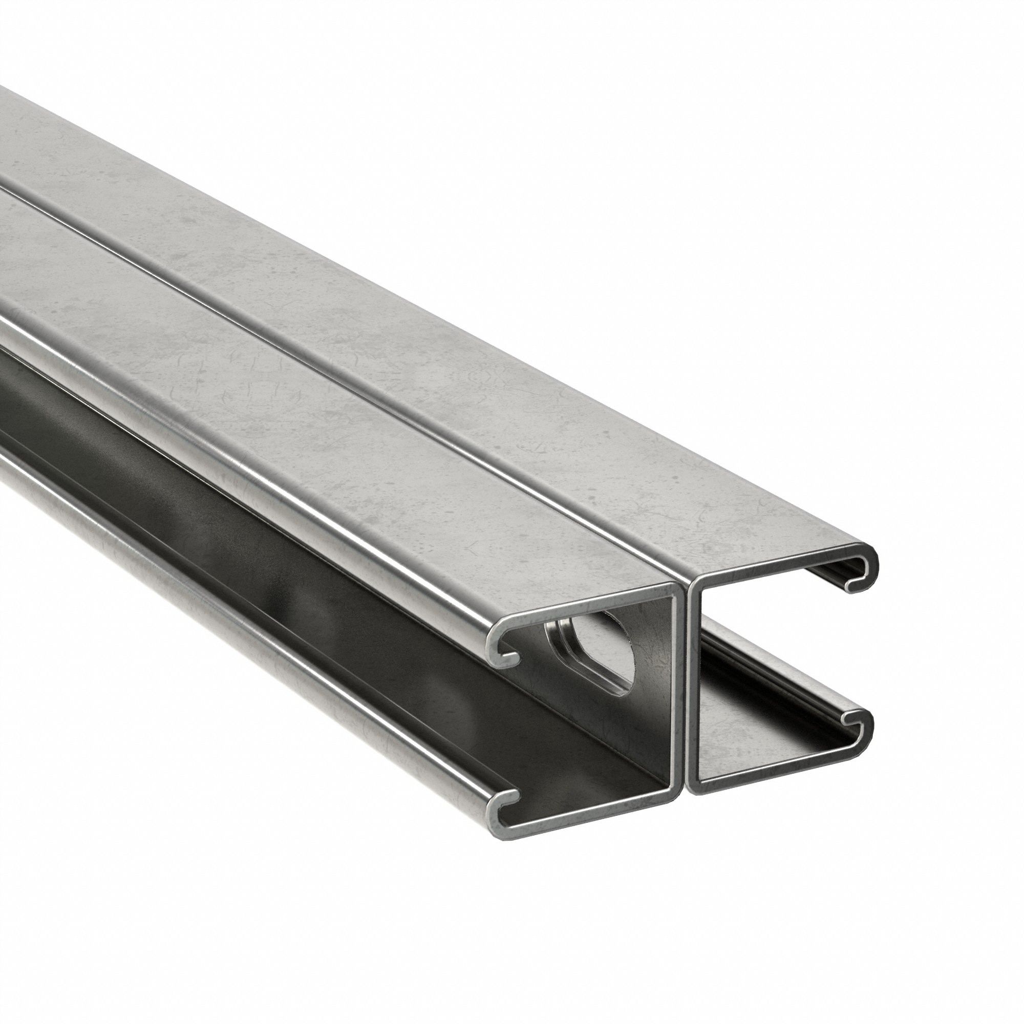 316 Stainless Steel, Polished, Strut Channel, Slotted Back-to-Back ...