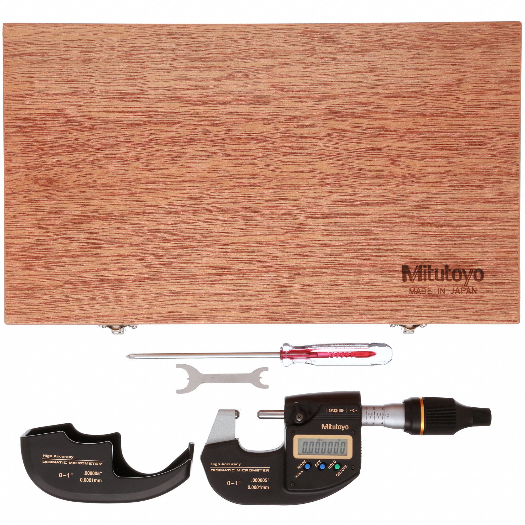 MITUTOYO Digital Outside Micrometer: 0 in to 1 in/0 to 25.4 mm Range ...