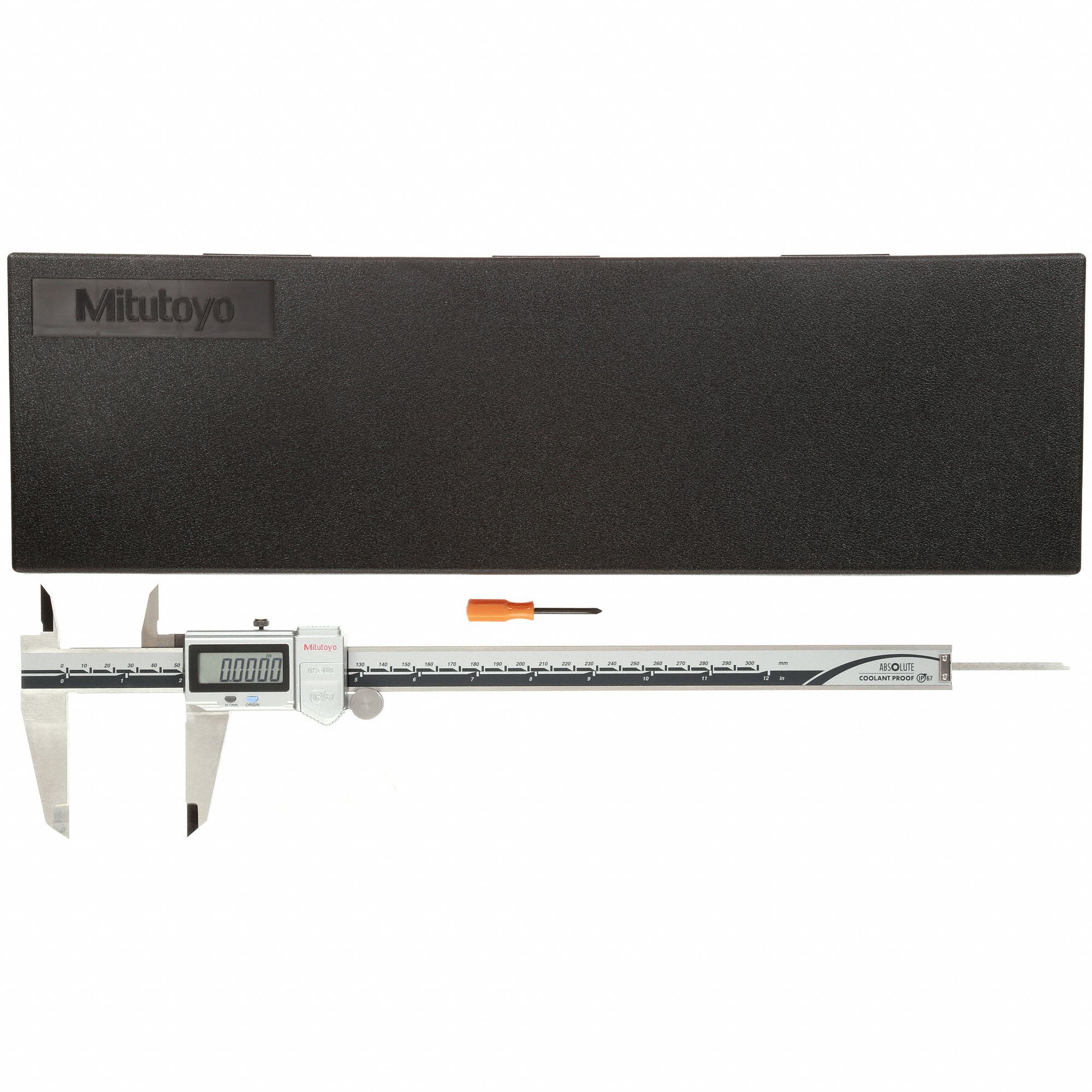 MITUTOYO 4-Way Digital Caliper: 0 in to 12 in/0 to 300 mm Range, IP67 ...