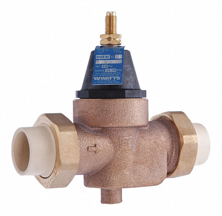 WATTS Water Pressure Reducing Valve, Standard Valve Type, Lead Free ...