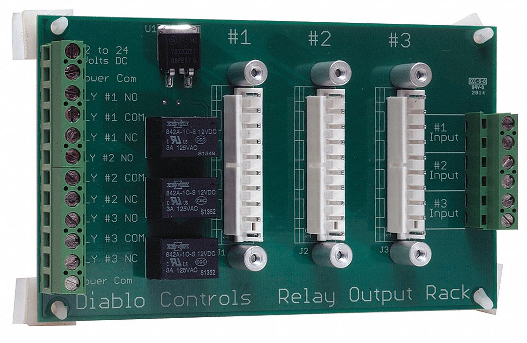DIABLO CONTROLS, INC., 7/10 in Overall Lg, 5 in Overall Ht, Triple Card ...