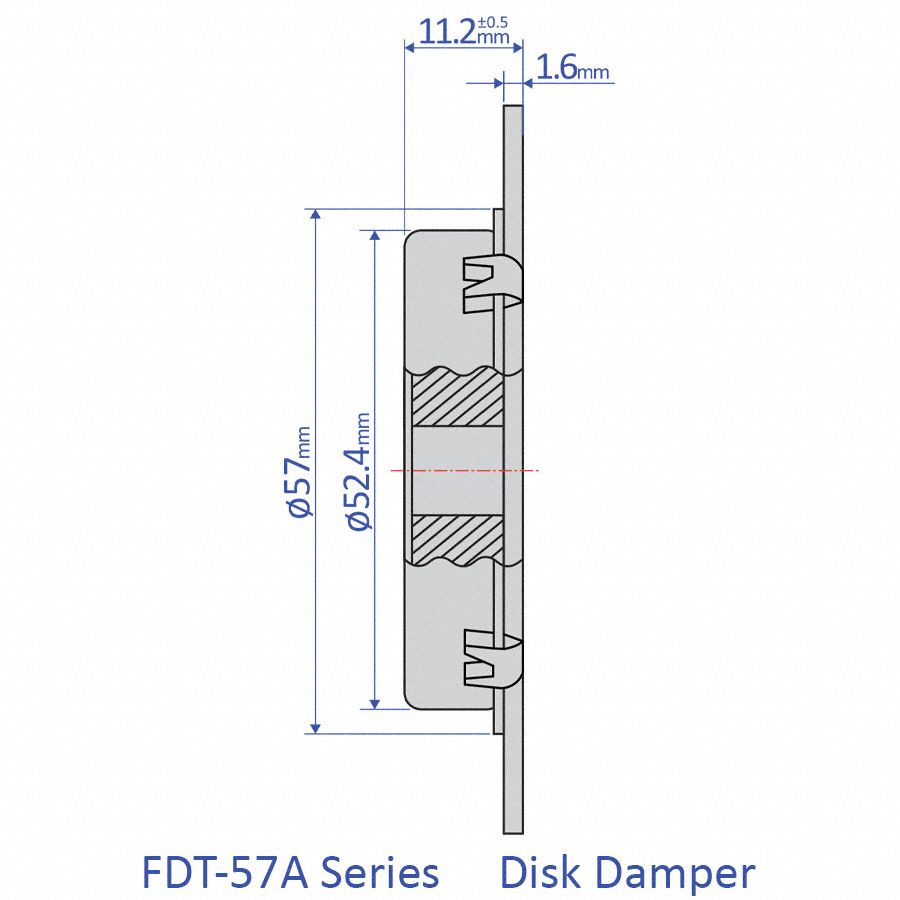 BANSBACH Rotary Damper: Disk, Metal - 36JJ09|FDT-57A-303 - Grainger