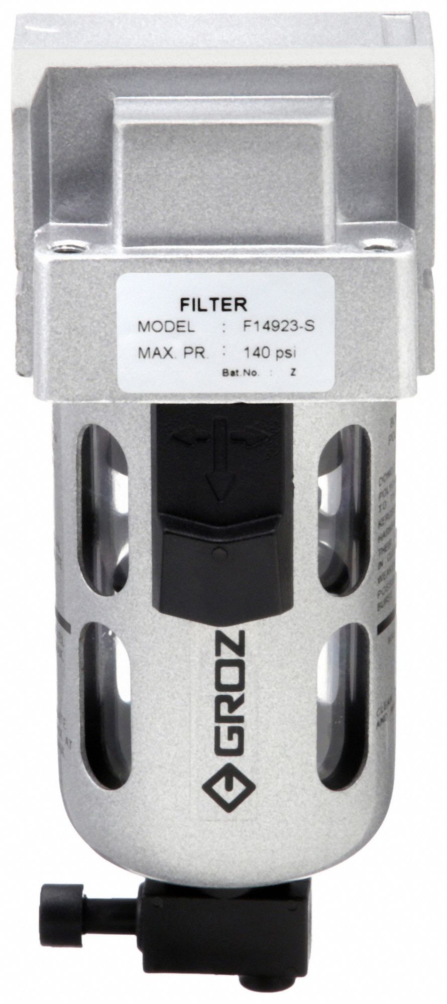 GROZ, Particulate, 3/8 in NPT, Compressed Air Filter - 36JN50|F14923-S ...