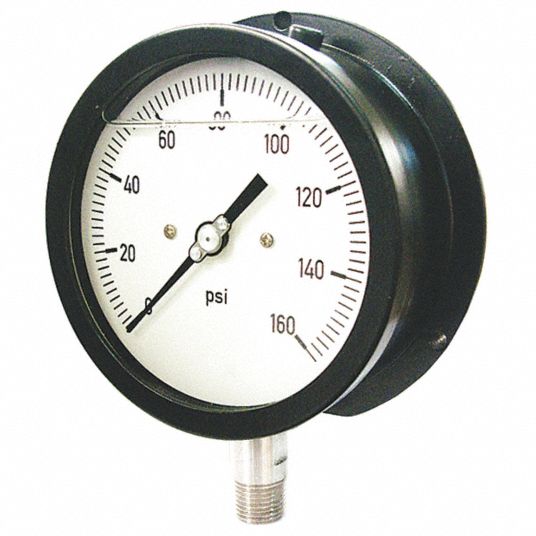 0 psi to 1,000 psi, 4 1/2 in Dial, Industrial Pressure Gauge - 36JV51 ...