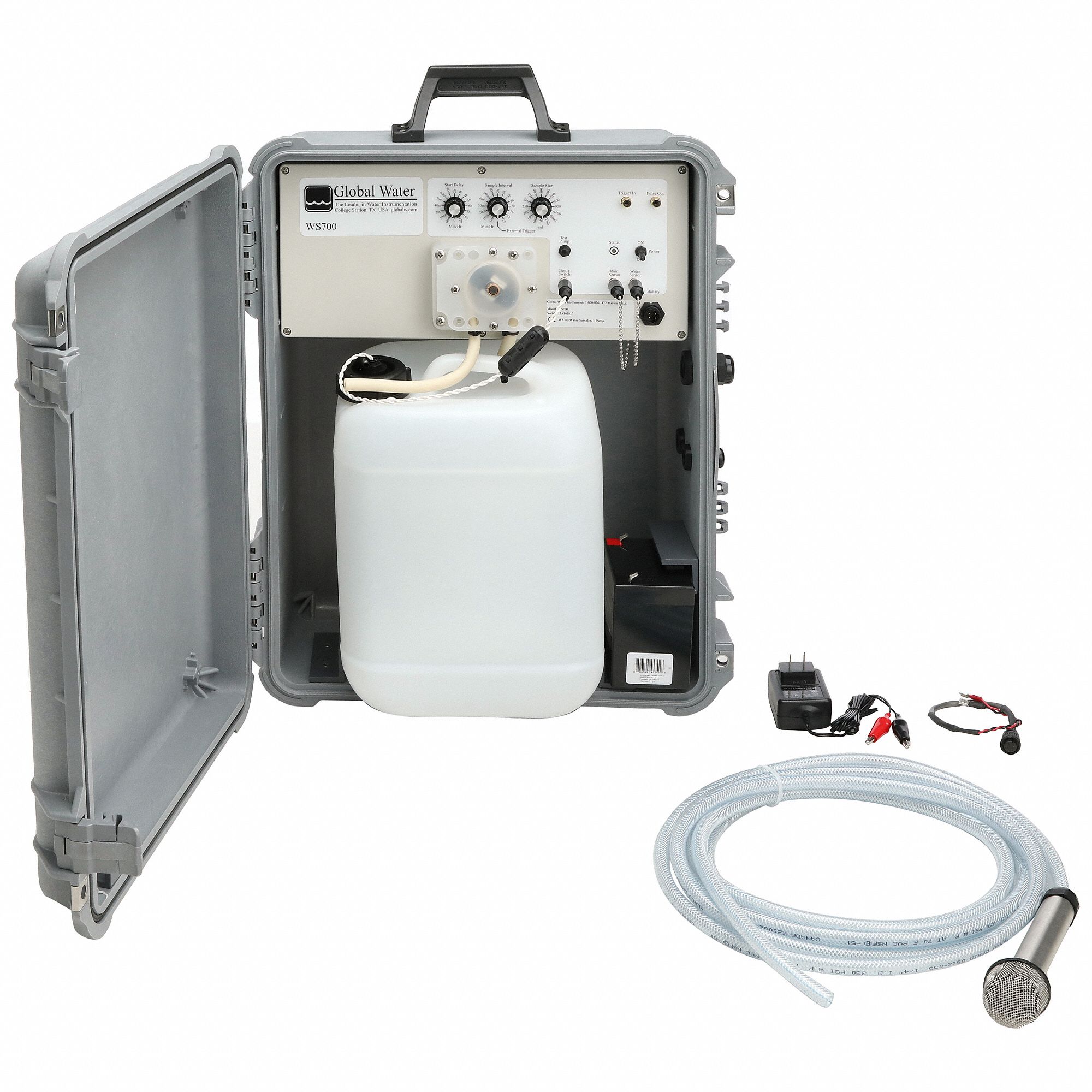 GLOBAL WATER, 1000 mL/min at a 4 ft Head, 2 L Max Sample, Single Bottle ...