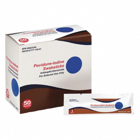 FIRST AID ONLY, Swab, Povidone Iodine, Topical Antiseptic Swab - 36LF58 ...