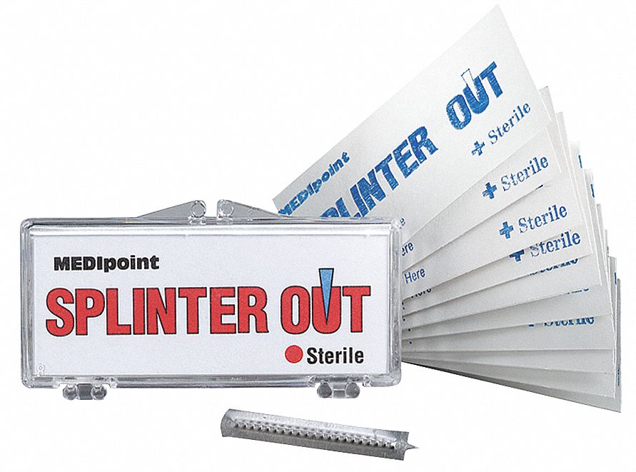 Splinter Remover, Packaged In Plastic Case, 10 PK - Grainger