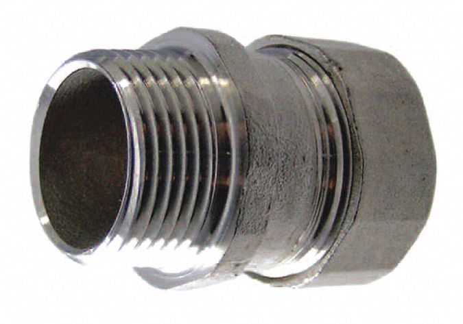 316 Stainless Steel, 3/4 in Trade Size, Compression Conduit Connector ...