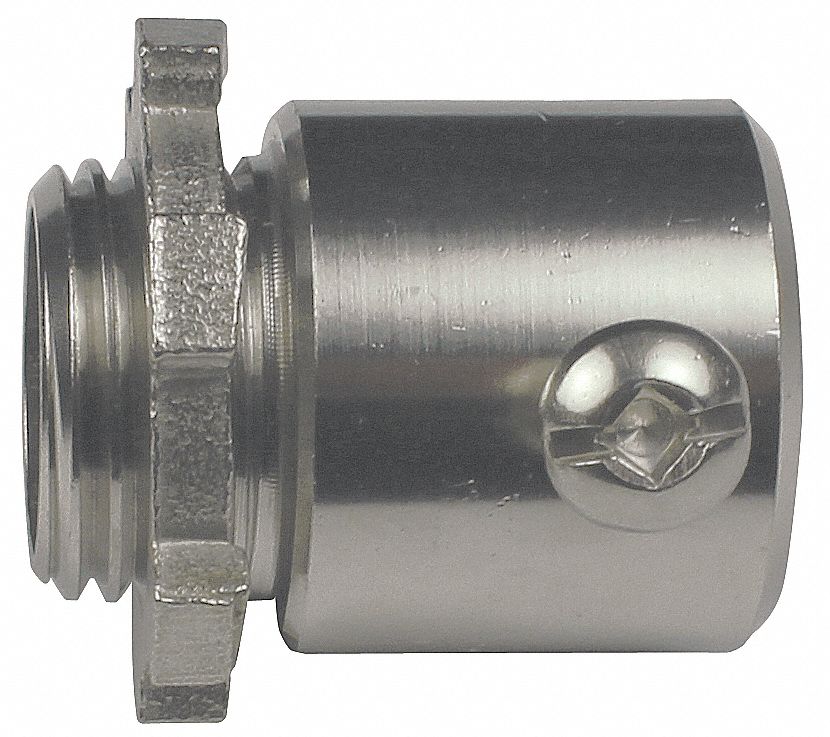316 Stainless Steel, 1/2 in Trade Size, Set Screw Conduit Connector ...