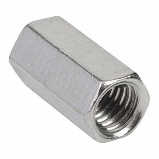 CALBRITE 1/4"-20 Coupling Nut, Plain Finish, Stainless Steel 316, Right ...
