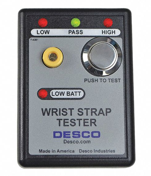 DESCO, 9V Battery/Hook and Loop Fastener Strip/Portable Wrist Strap ...