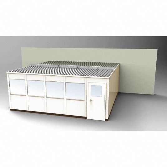 3-Wall Office,20x20,Steel,Champagne - Grainger