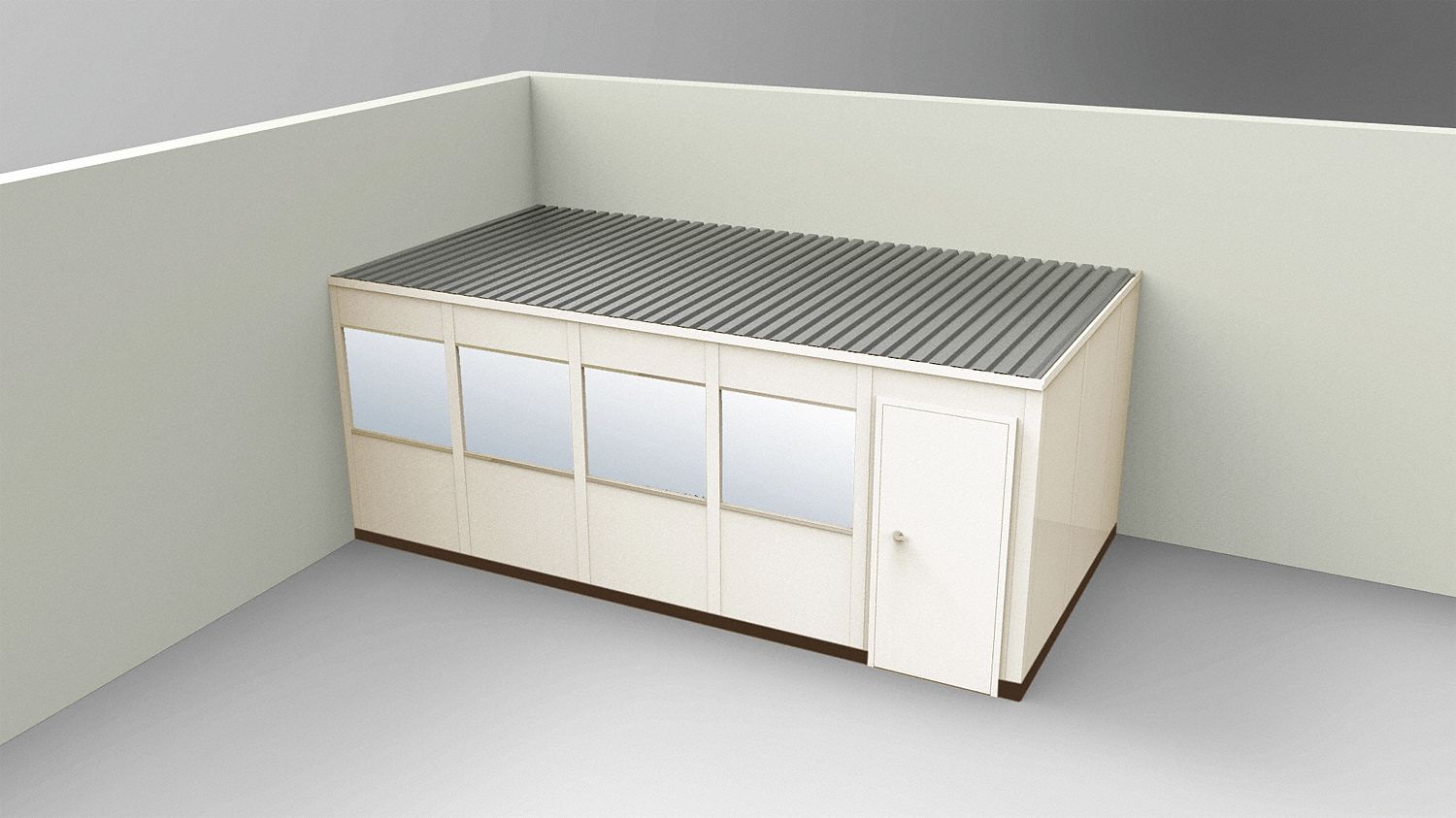 2-Wall Office,10x20,Steel,Champagne - Grainger