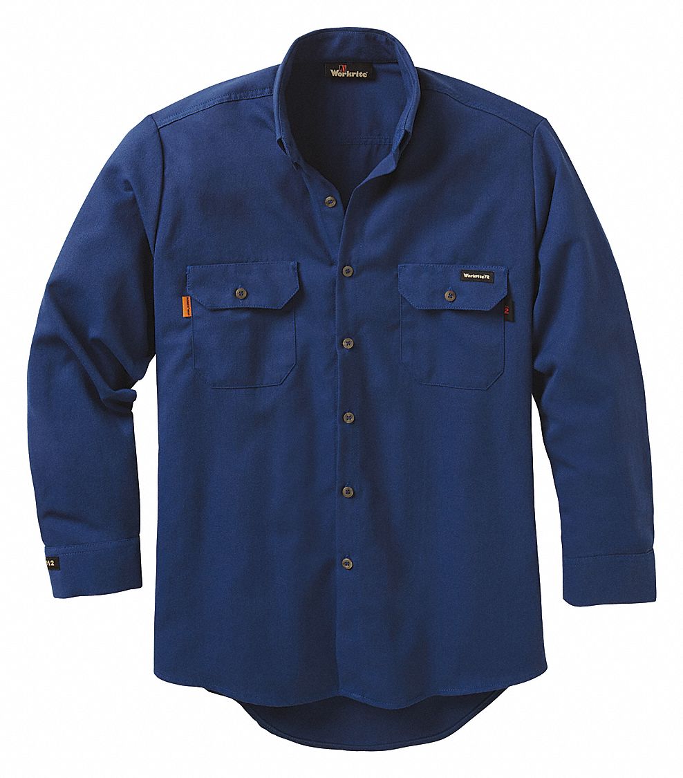 WORKRITE FR, L, Nomex® IIIA ( 7 oz ), Flame-Resistant Collared Shirt ...