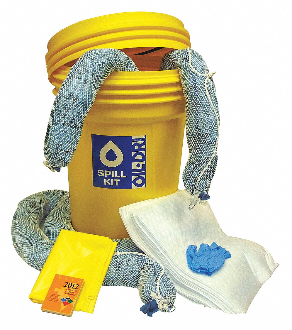 OIL-DRI, 26 gal Volume Absorbed Per Kit, (25) Pads/(6) 4 ft Socks/(6 ...
