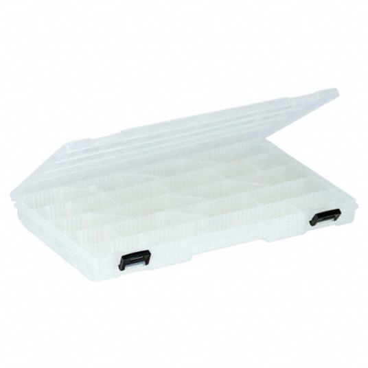 PLANO MOLDING, 14 in x 9 1/8 in x 1 3/8 in, Clear, Compartment Box ...
