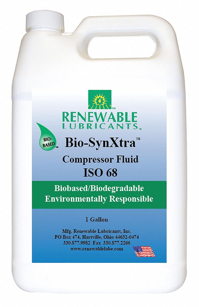 RENEWABLE LUBRICANTS, 1 gal, Bottle, Compressor Oil - 36N464|87953 ...