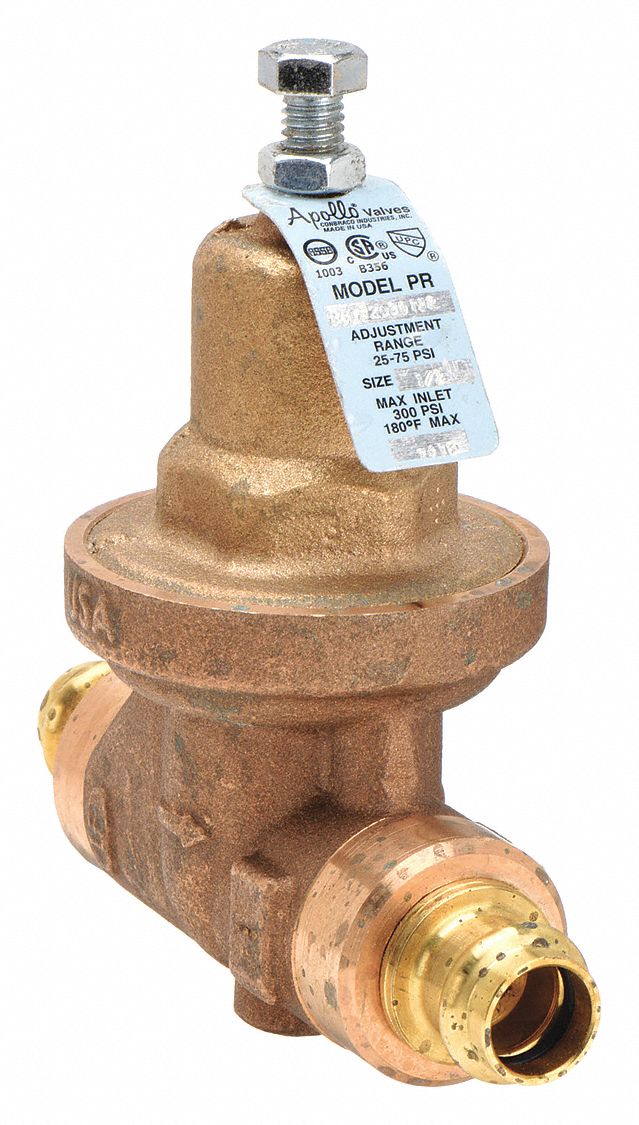 APOLLO, Press x Press, 1/2 in Pipe Size, Water Pressure Reducing Valve ...