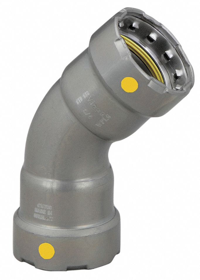 VIEGA MEGAPRESS, 1 in Pipe x 1 in Pipe Size, Press-fit x Press-fit ...