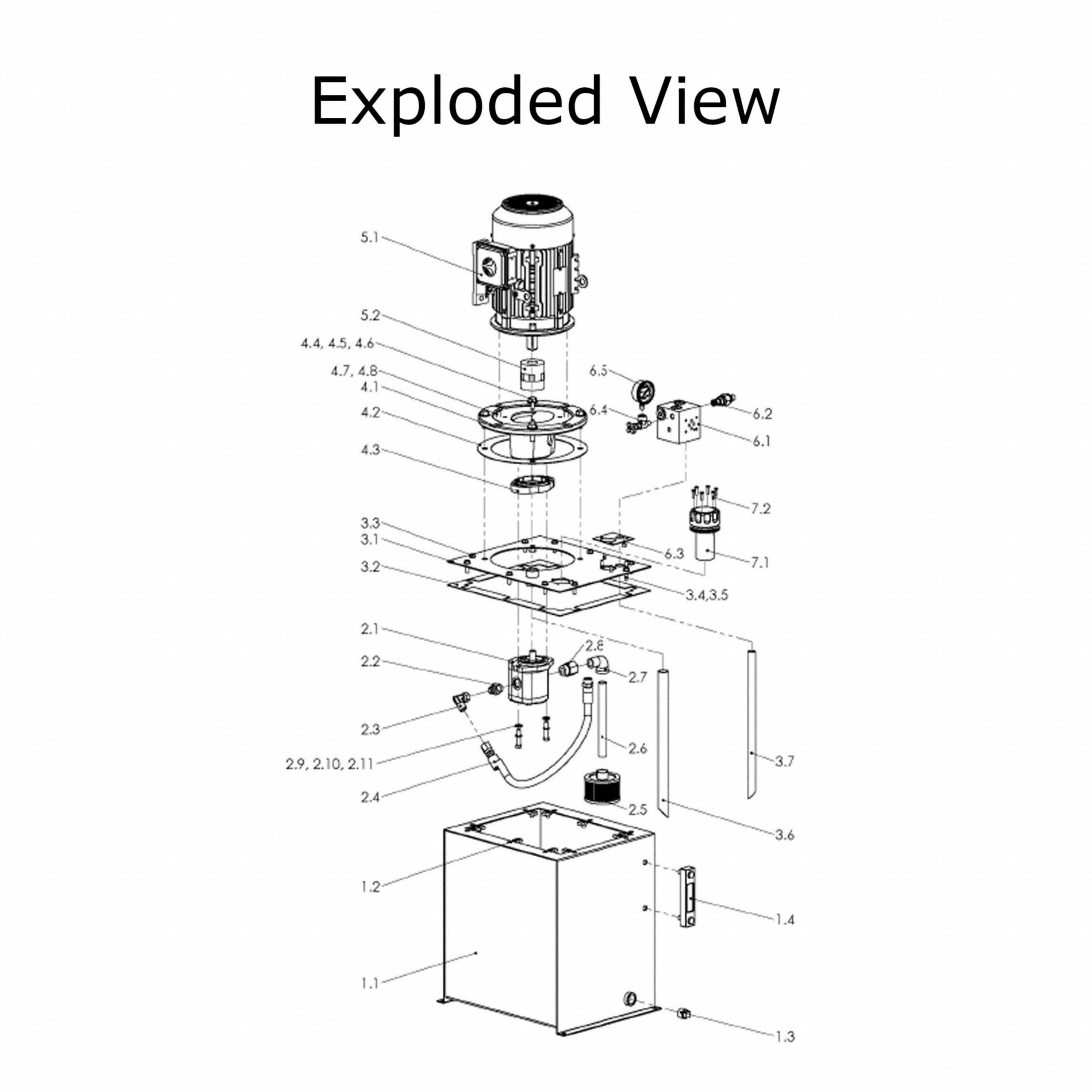 MONARCH Hydraulic Power Unit: 3.7 gpm, 2,000 psi Max. Pressure, 5 hp ...