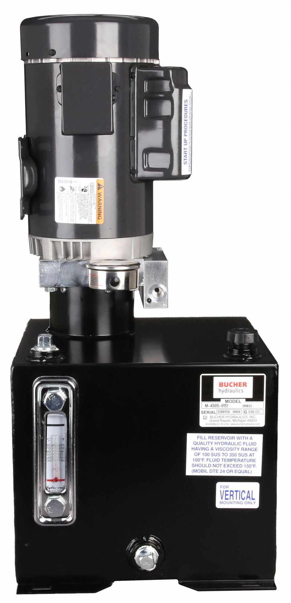 MONARCH Hydraulic Power Unit: 1.4 gpm, 2,000 psi Max. Pressure, 2 hp, 5 ...