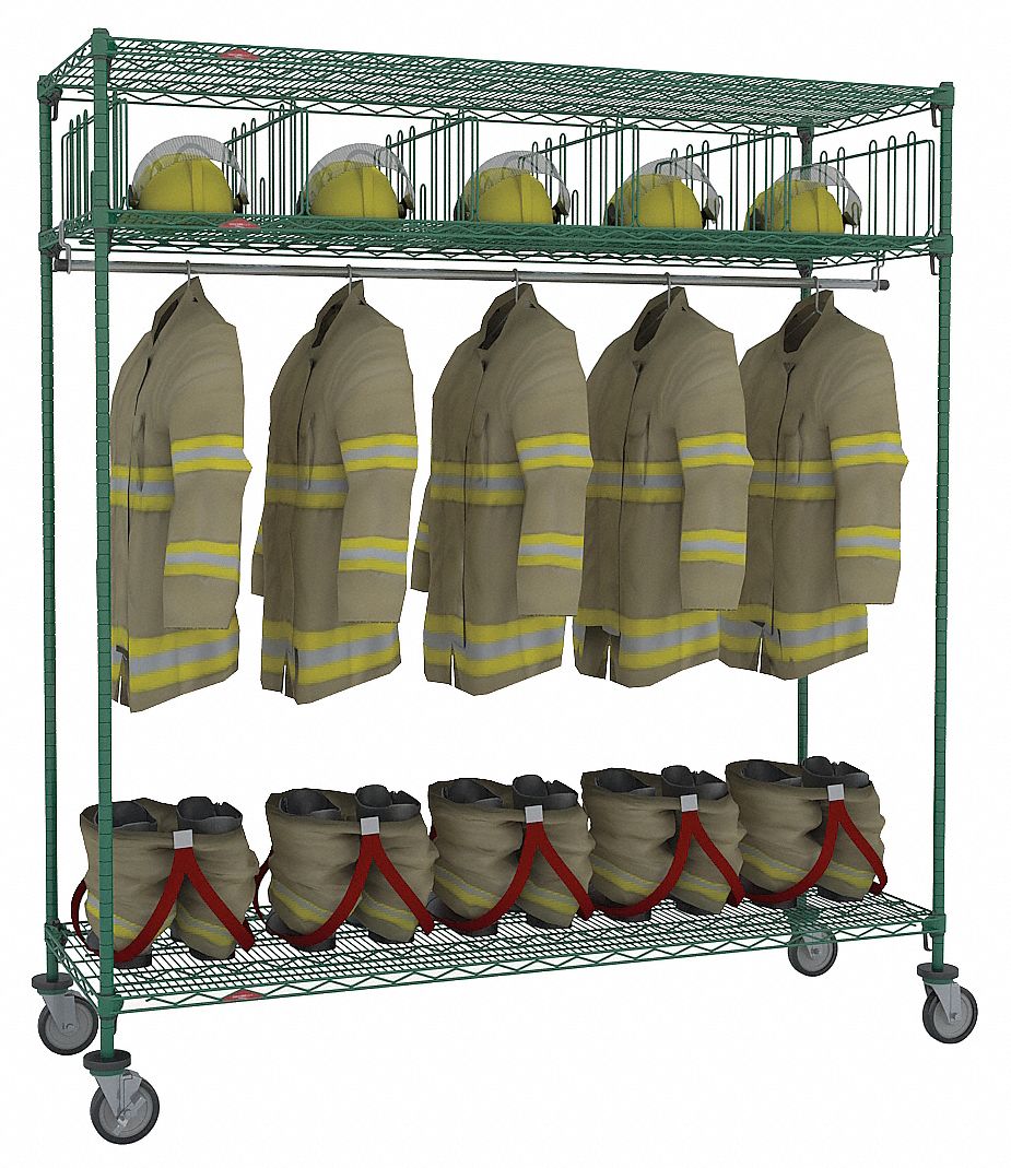 METRO, Mobile, 1 Sides, Turnout Gear Storage Rack - 36P499|TFMOBTOGR ...