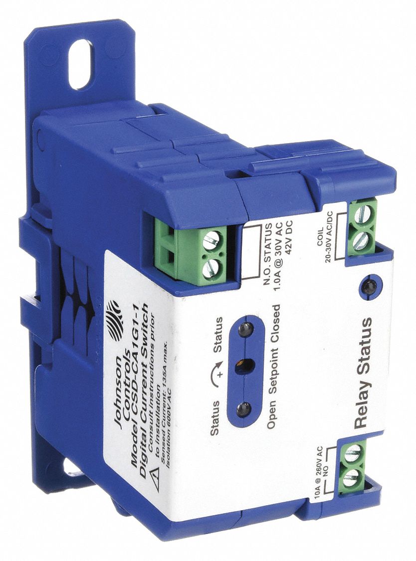 Current Sensing Relay, 24V AC Input or Control Voltage, 10A @ 260V AC ...