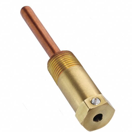JOHNSON CONTROLS Immersion Well: Direct Mount with Setscrew, Brass ...