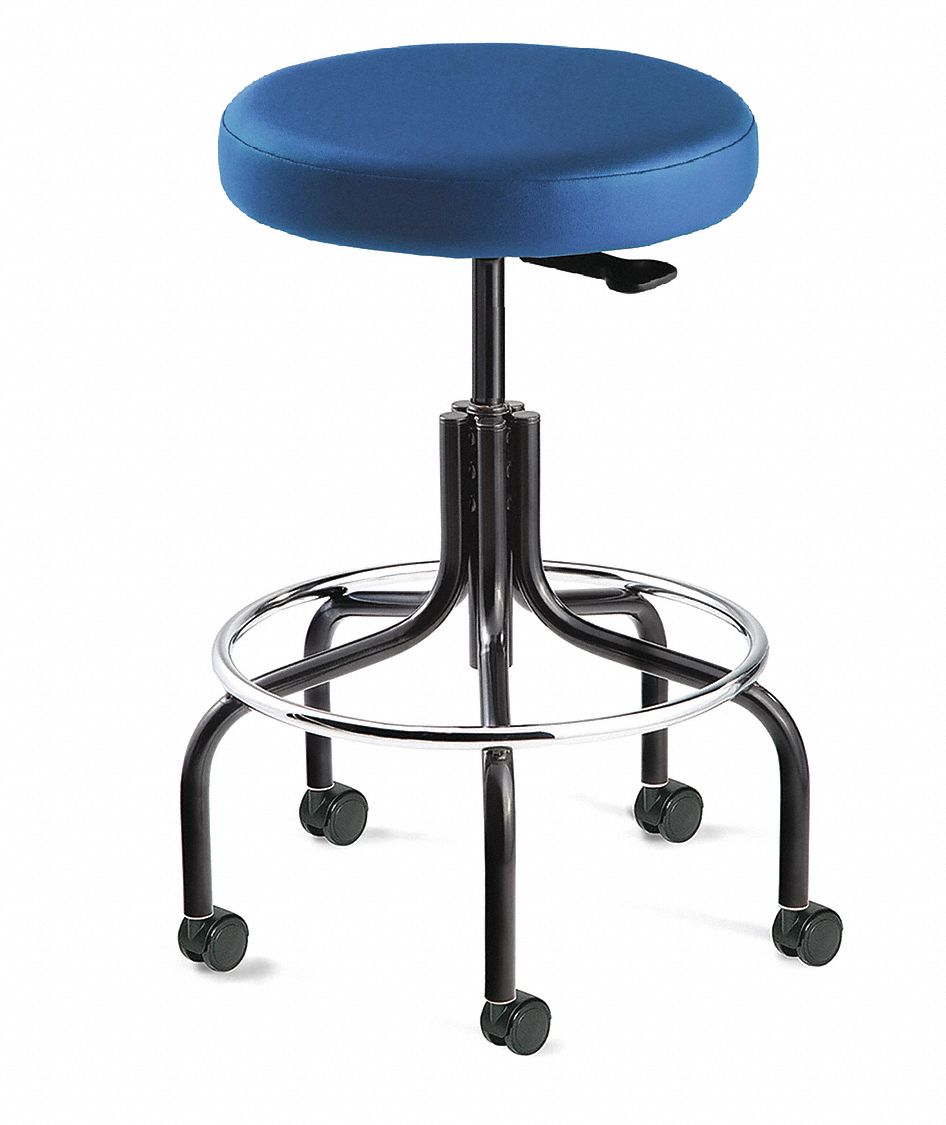 BEVCO Round Stool: 30 in Overall Ht, Pneumatic Lever, 24 in min to 29 ...