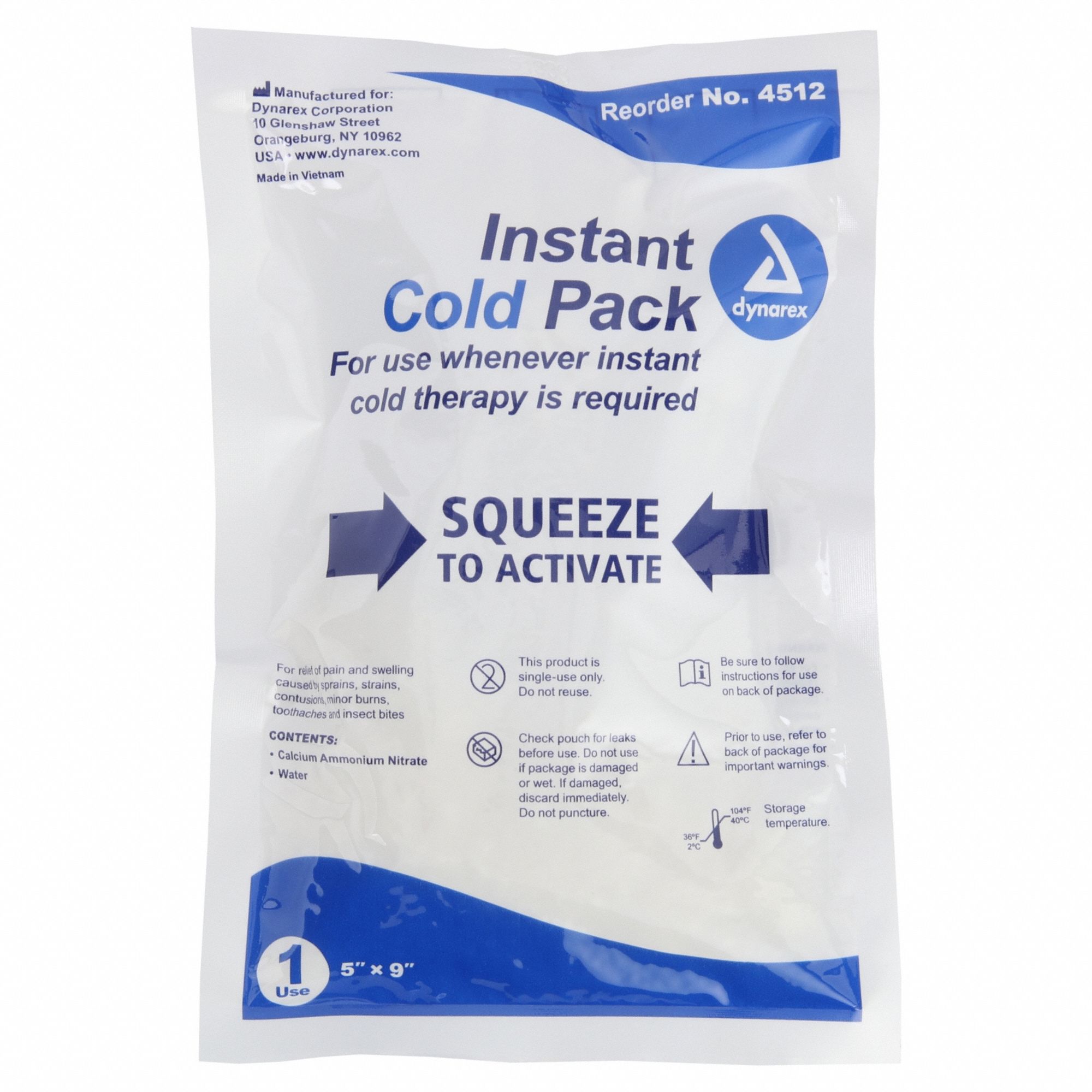 DYNAREX, 5 in Temp Pack Lg, 9 in Temp Pack Wd, Cold Pack - 36PV27|4512 ...