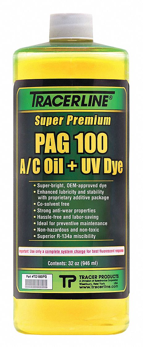 TRACERLINE, 32 oz Container Size, Green, PAG Lubricant/Dye - 36PW70 ...