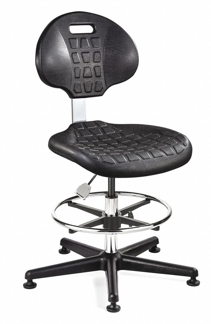 Polyurethane, Armless, Cleanroom Task Chair - 36R259|7500C1-BLK - Grainger