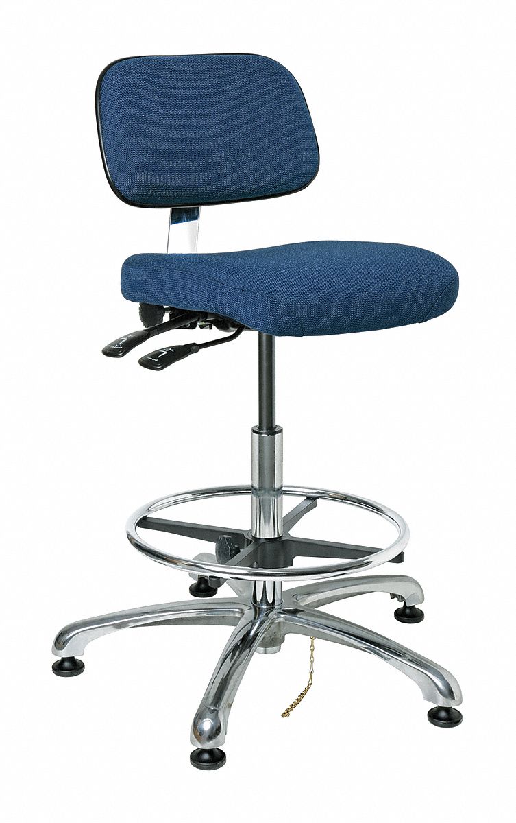 BEVCO Fabric ESD Pneumatic Task Chair with 21 1/2 in to 31 1/2 in Seat ...