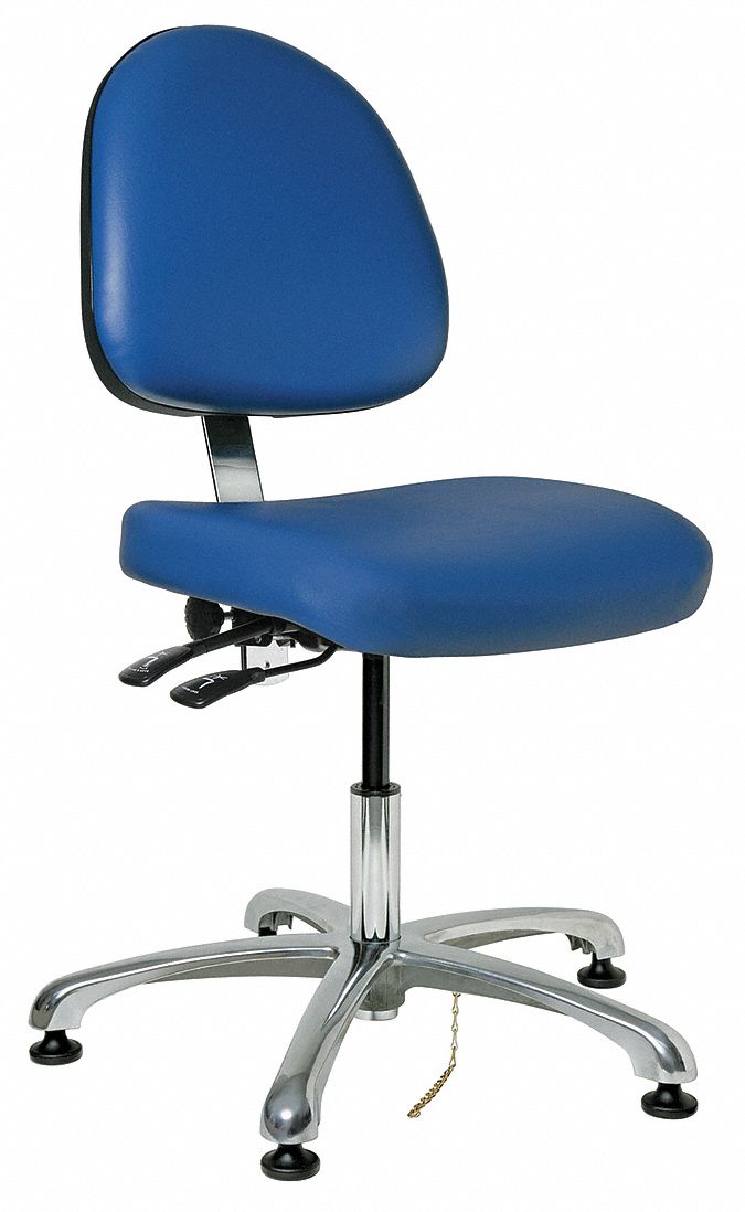 Vinyl ESD/Cleanroom Pneumatic Task Chair with 15 1/2 in to 21 in Seat ...