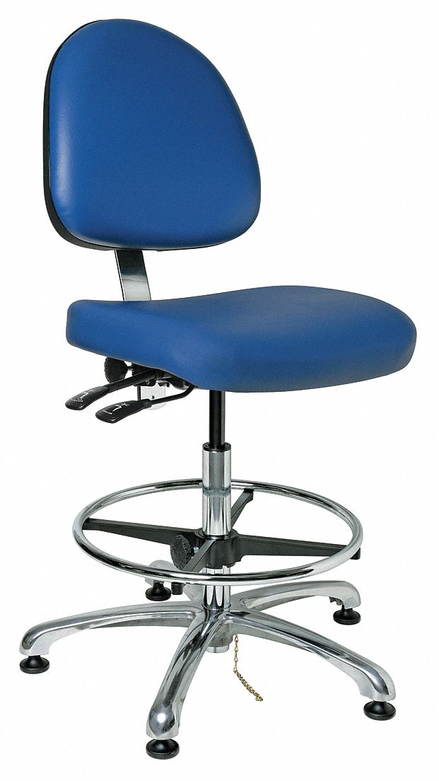 Vinyl Cleanroom Pneumatic Task Chair with 19 in to 26 1/2 in Seat ...