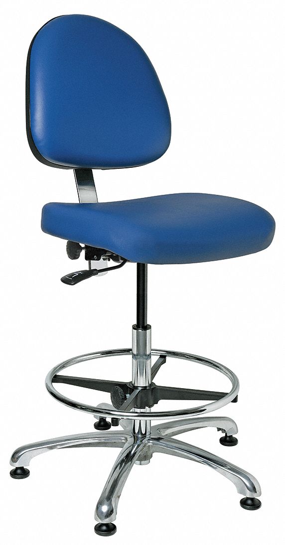 Vinyl Cleanroom Pneumatic Task Chair with 21 1/2 in to 31 1/2 in Seat ...