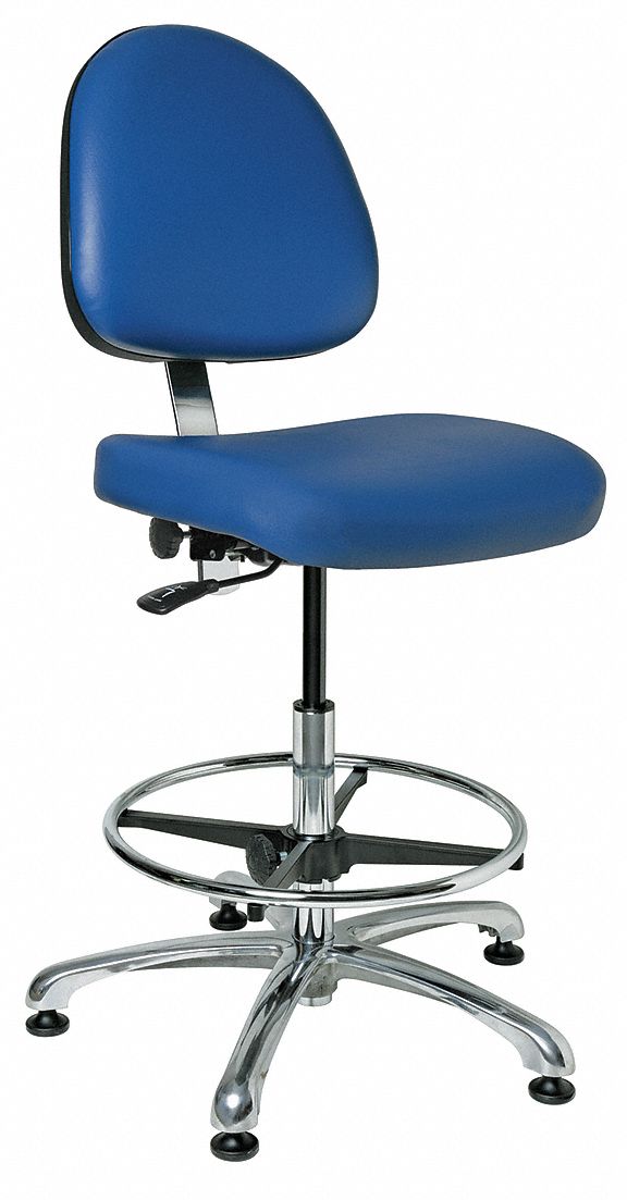 Vinyl Cleanroom Pneumatic Task Chair with 21 1/2 in to 31 1/2 in Seat ...