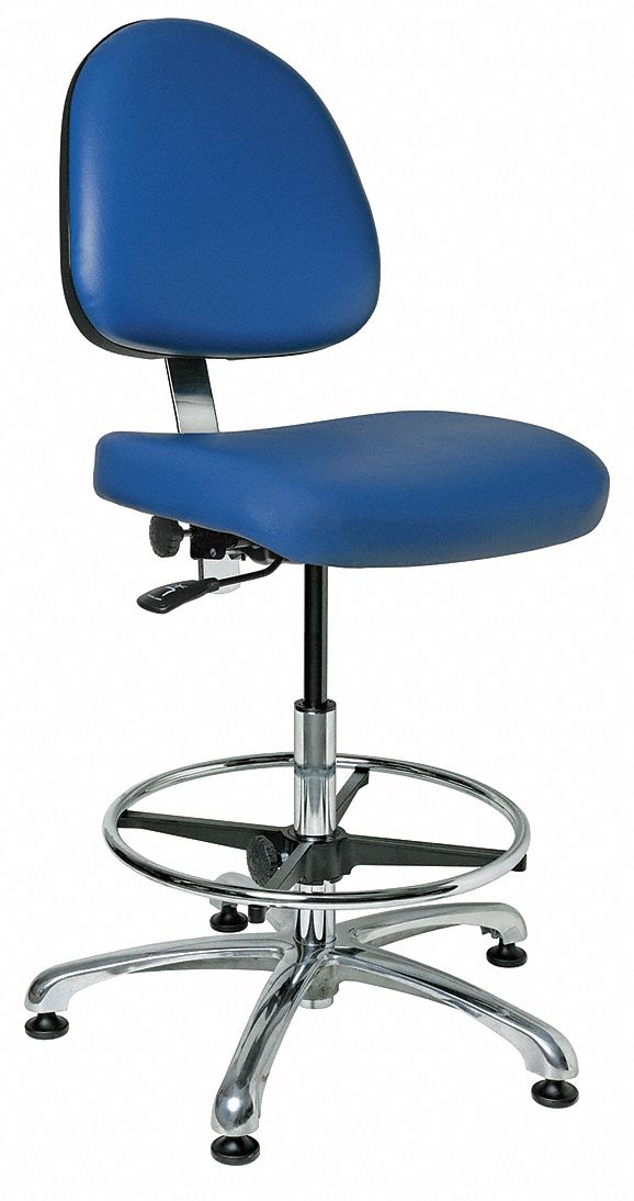 Vinyl Cleanroom Pneumatic Task Chair with 21 1/2 in to 31 1/2 in Seat ...