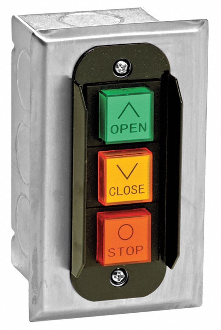 AMERICAN GARAGE DOOR CONTROL STATION,SS,3 BUTTONS,NEMA 1 - Garage Door ...