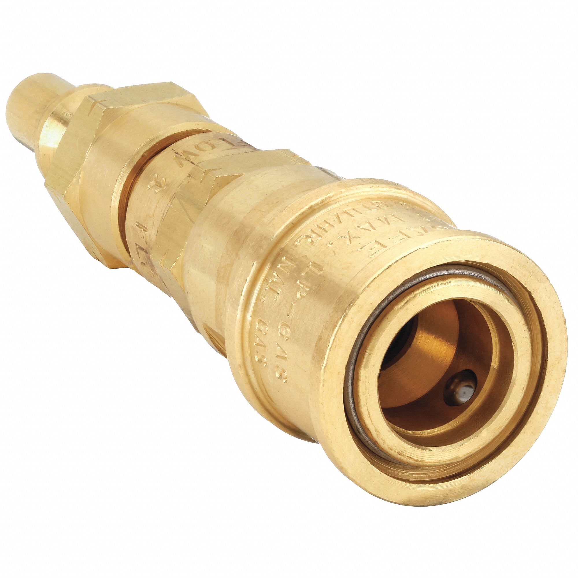 Male/Female Quick Disconnect: 9/16 in R & L Connection, Brass, Quick ...