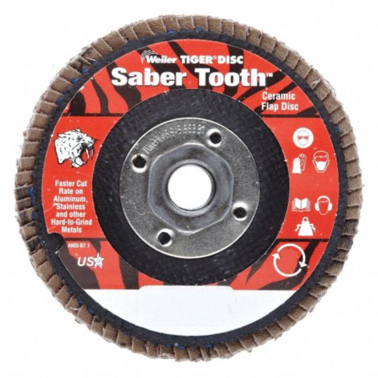 WEILER, Type 29, 4-1/2" x 5/8"-11, Flap Disc - 36RD15|50105V - Grainger