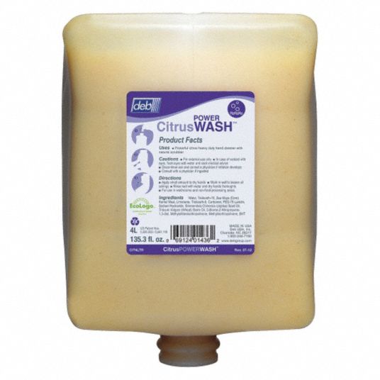 Citrus, Liquid, Hand Cleaner, 4000mL, Cartridge, Cleanse Heavy, PK 4 ...