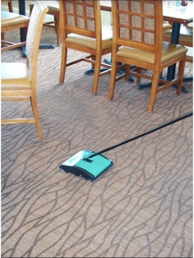 BISSELL COMMERCIAL Stick Sweeper: 9 1/2 in Cleaning Path Wd, Manual ...